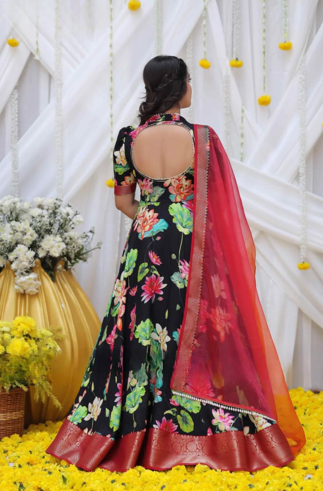 Neera Banarasi Long Dress - Eflina